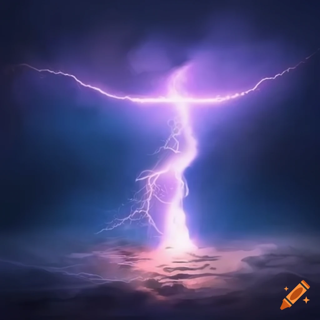 Fantasy lightning strike spell with sharp details and clarity on Craiyon