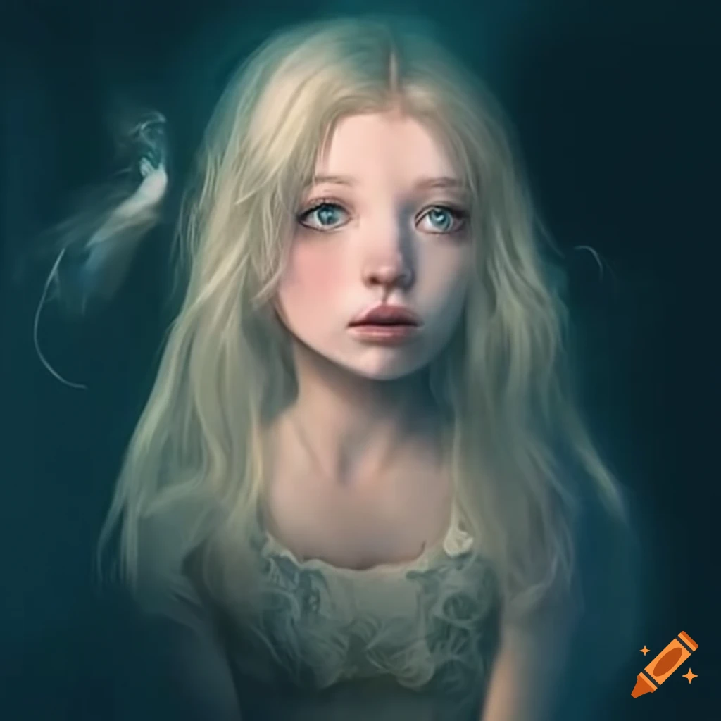 Blonde girl looking lost on Craiyon