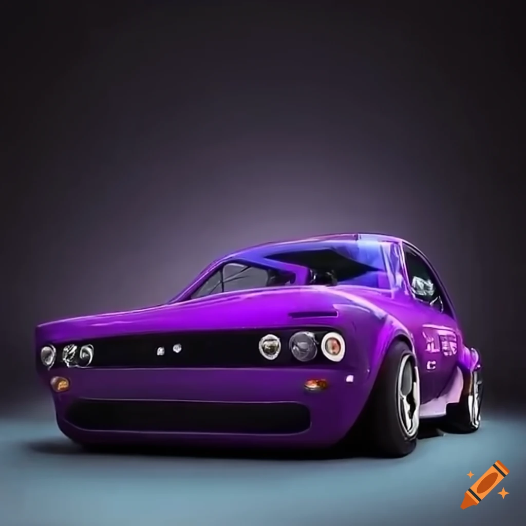 Modified purple seat marbella with oversized tires on Craiyon