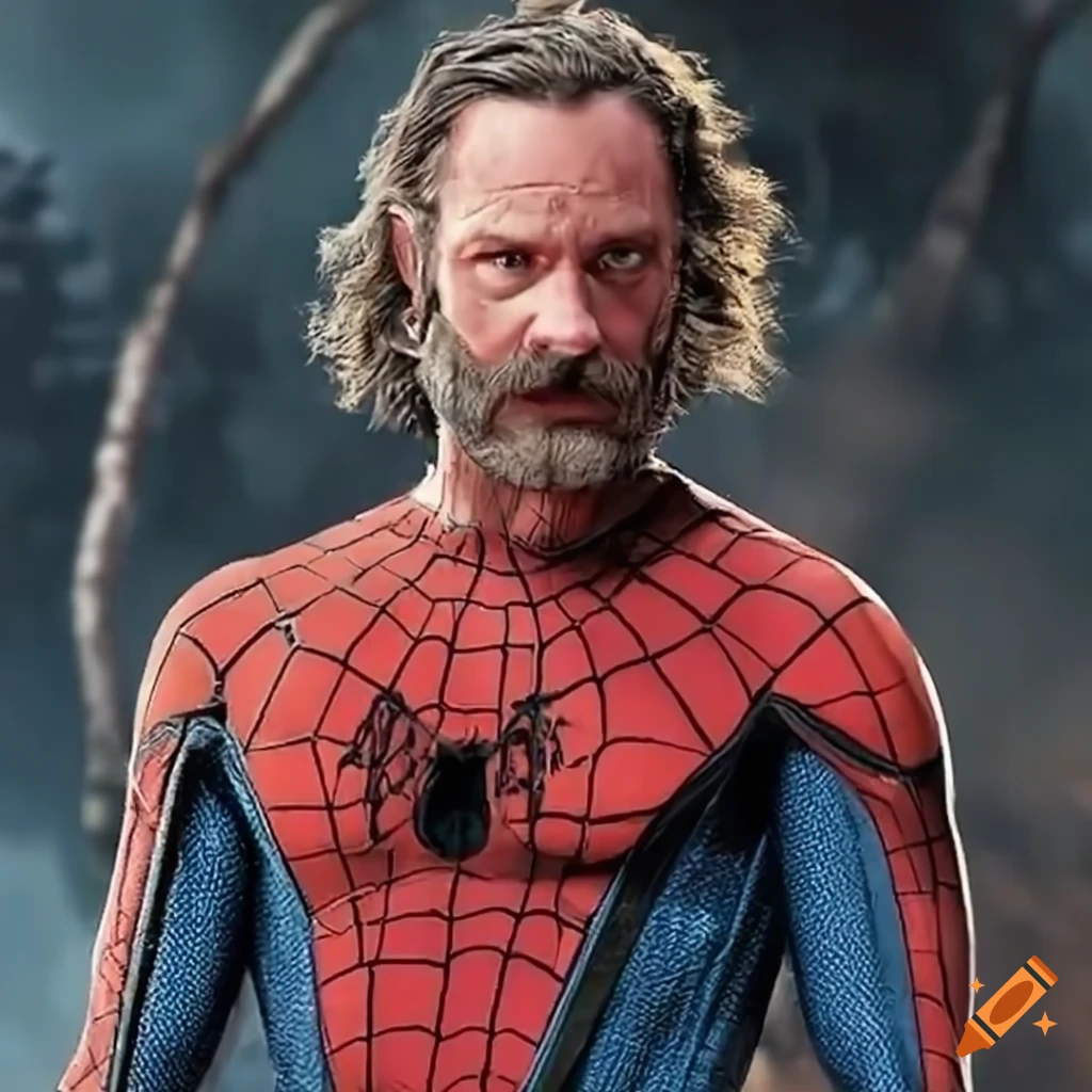 Rick grimes battling spider-man on Craiyon