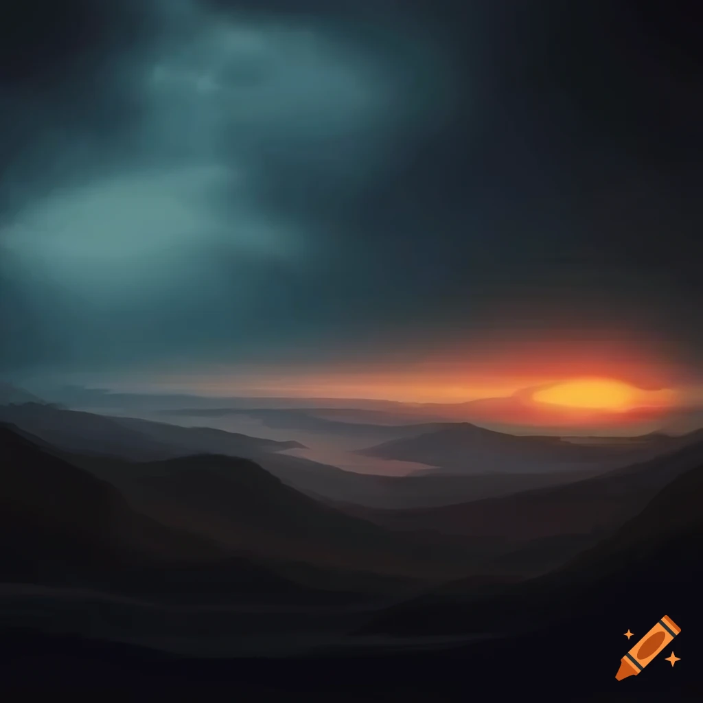 Small western town in a dark country landscape on Craiyon