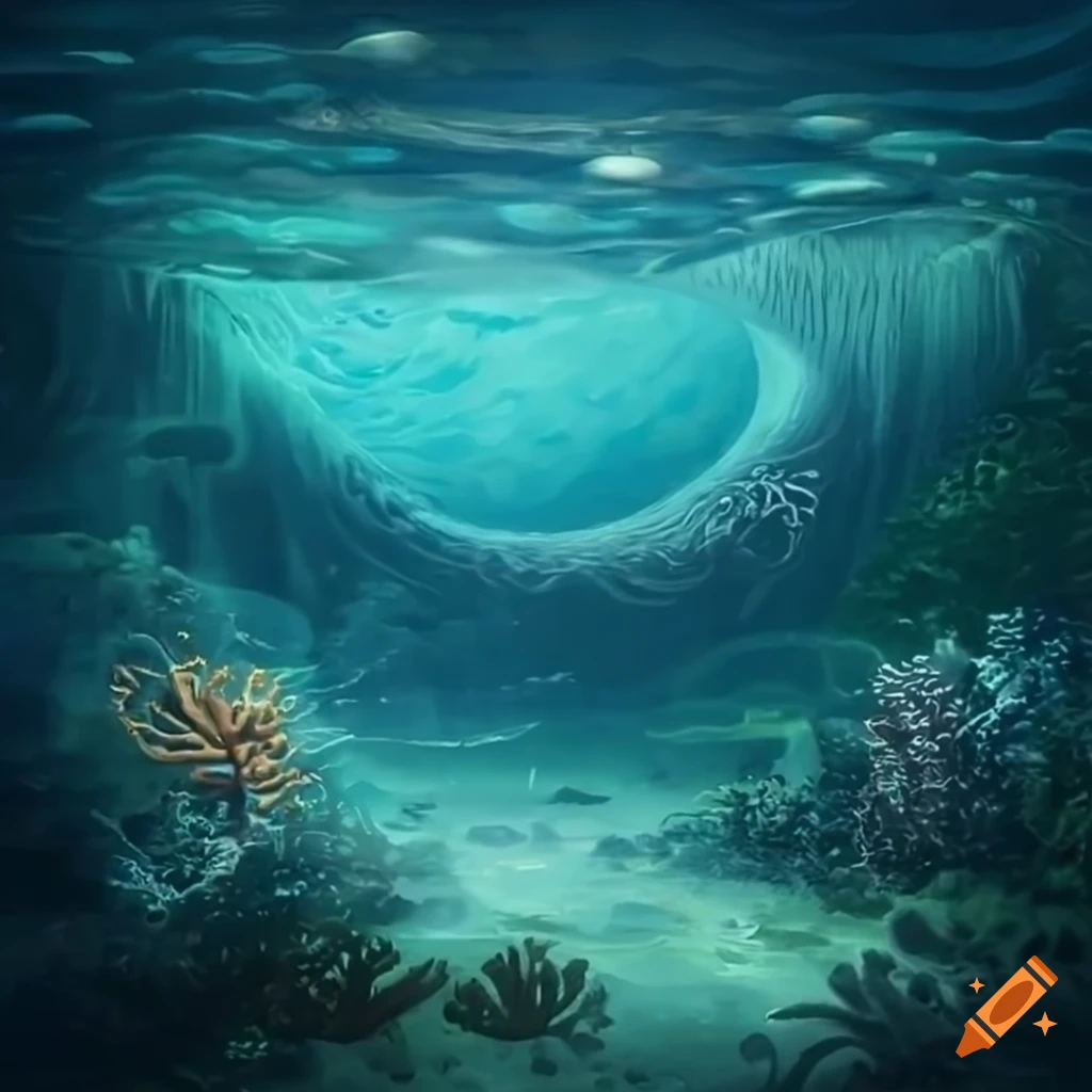 Enchanted underwater realm with vibrant fish and intricate coral in a ...