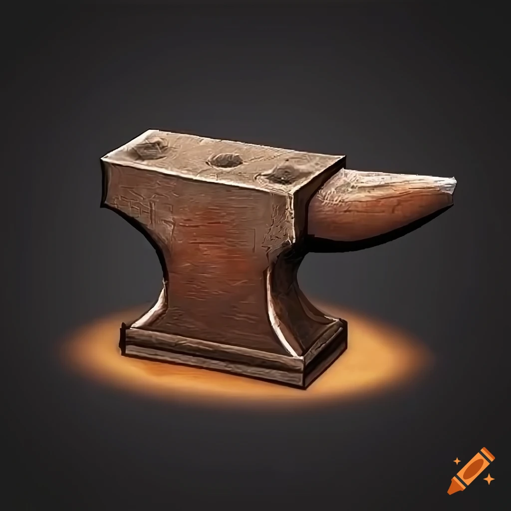 Anvil medieval crafting icon for a video game on Craiyon