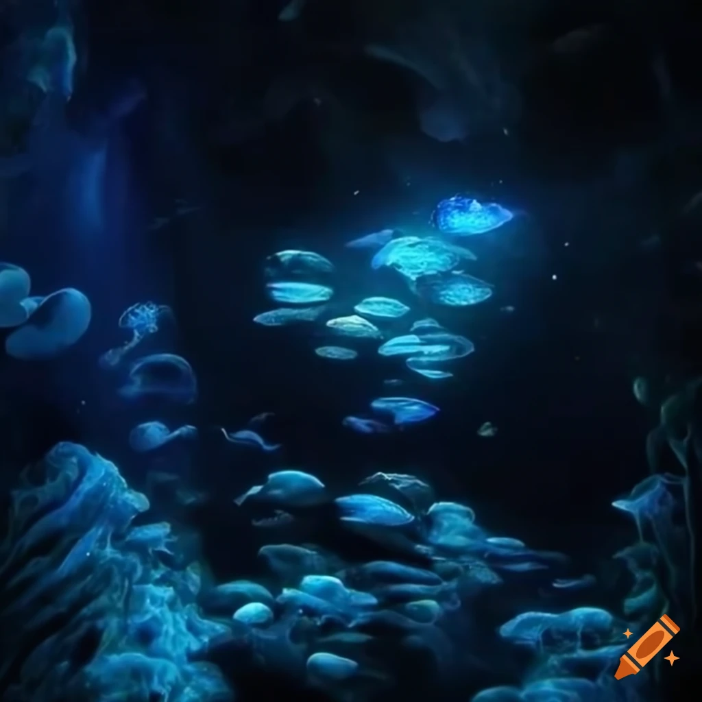 Underwater tapestry of vibrant fish, coral, and mythical creatures with ...