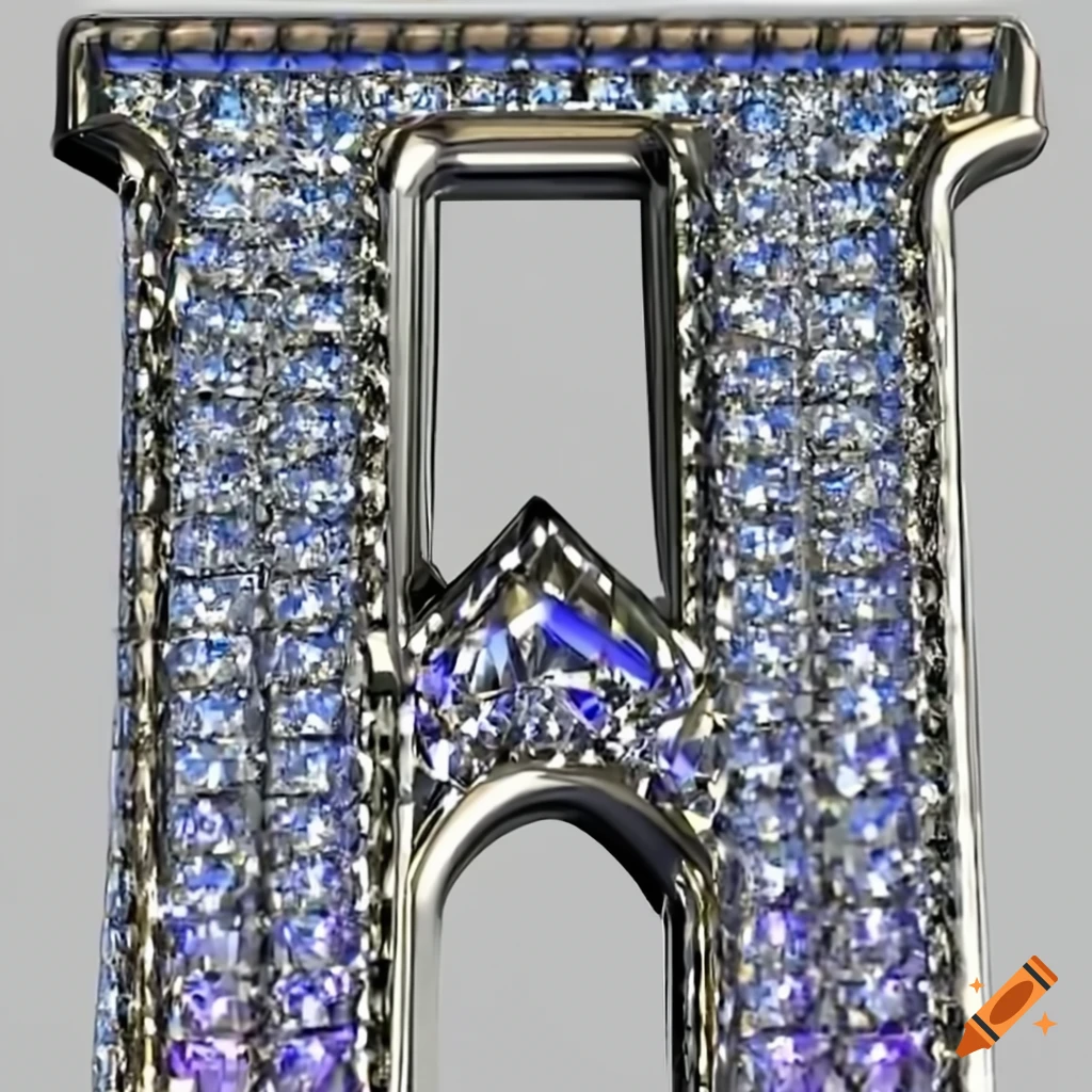 3d render of the letter w in vvs diamond font on Craiyon