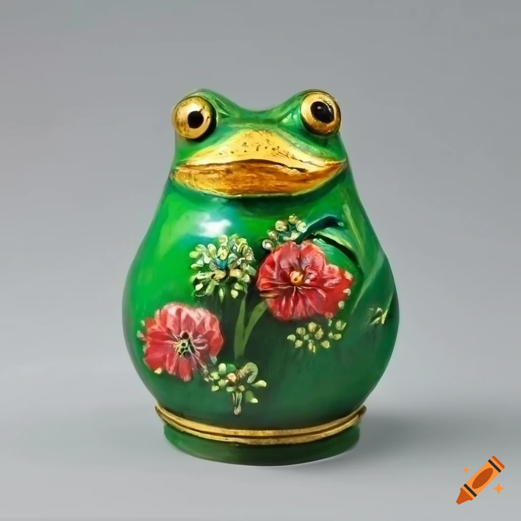 Vintage russian box with frog painting on Craiyon