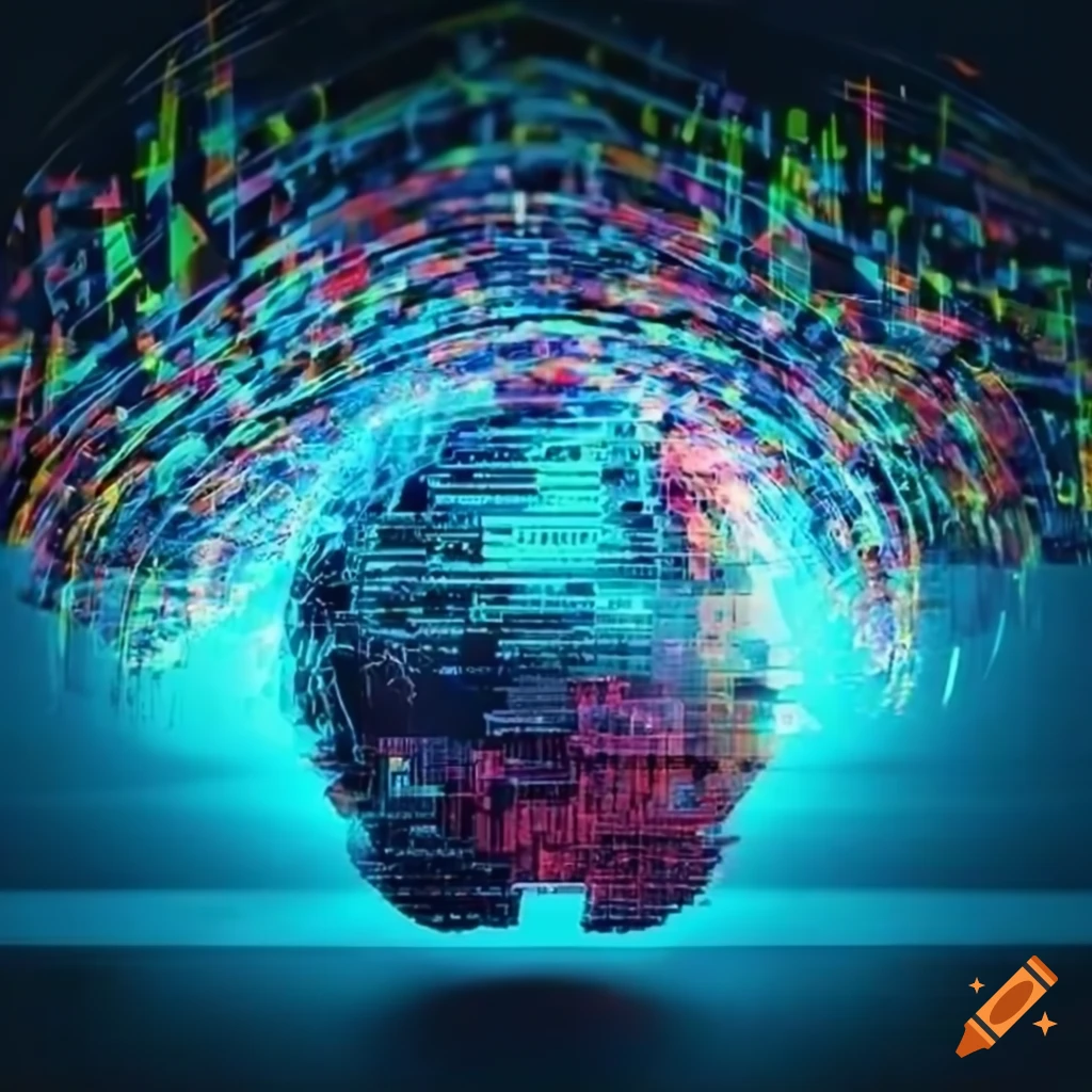 Vibrant web development-themed creative workspace with coding elements ...