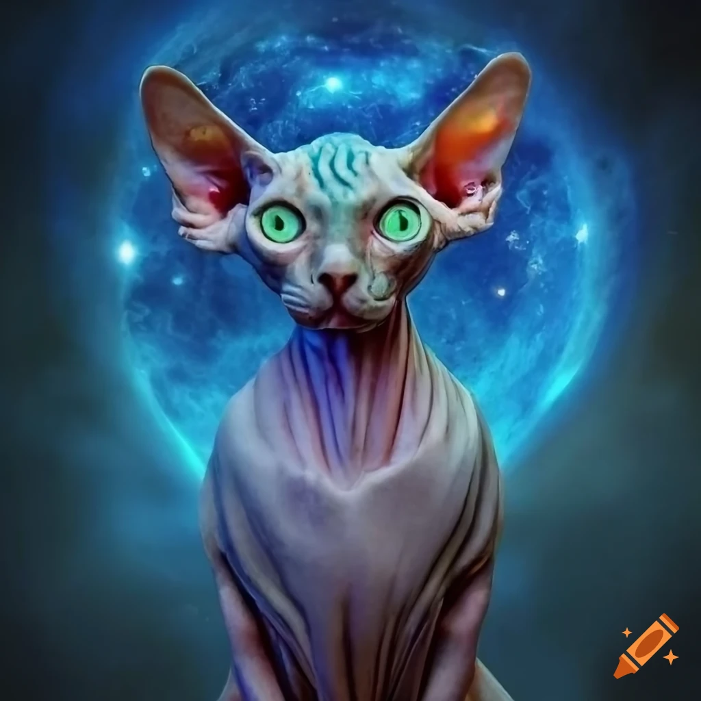 Sphynx space deity sculpture on Craiyon