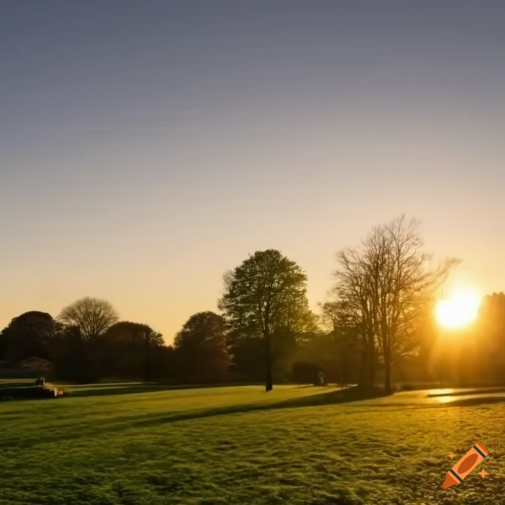 Sunset at knighton park in leicester, england on Craiyon