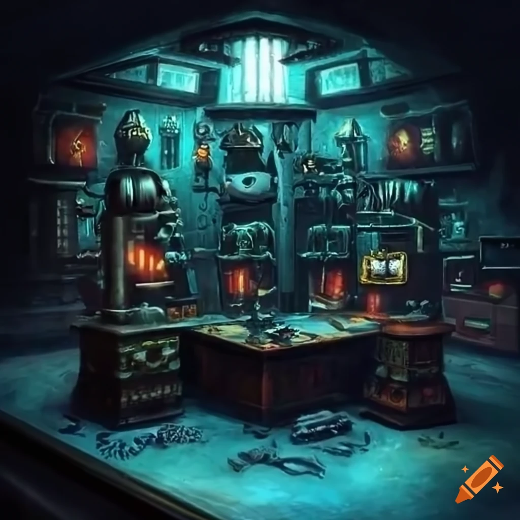 Laboratory room in a warhammer setting on Craiyon