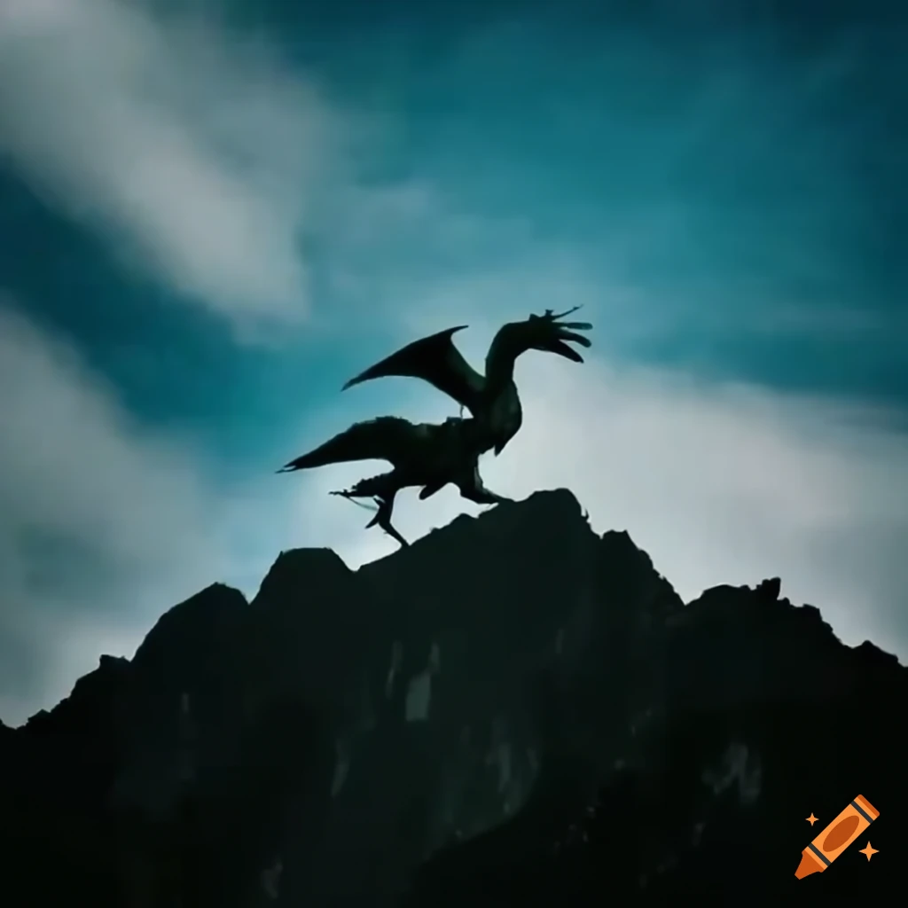 Dramatic battle between a dragon and a gargoyle in the mountains on Craiyon