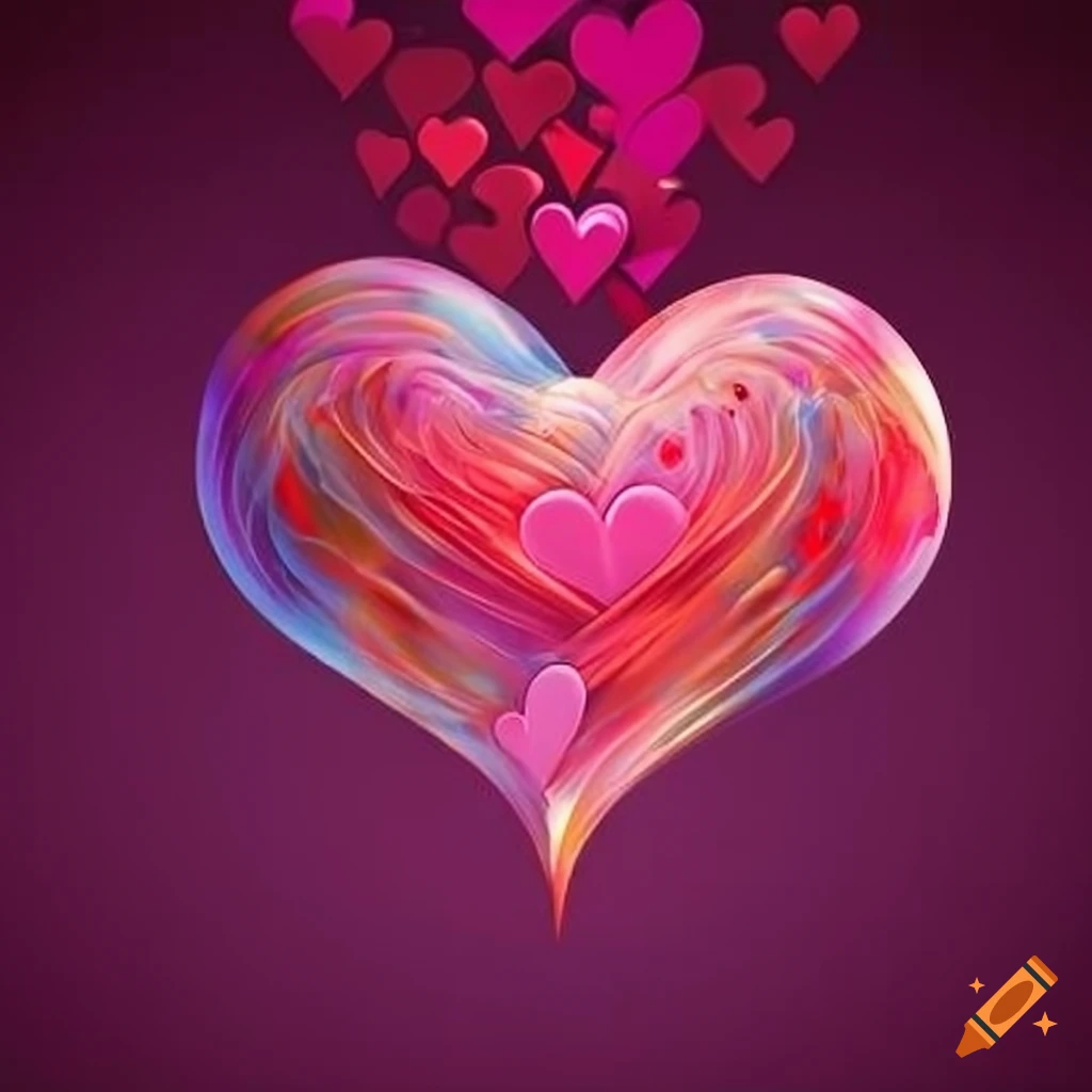 Valentine abstract hearts domain artwork on Craiyon