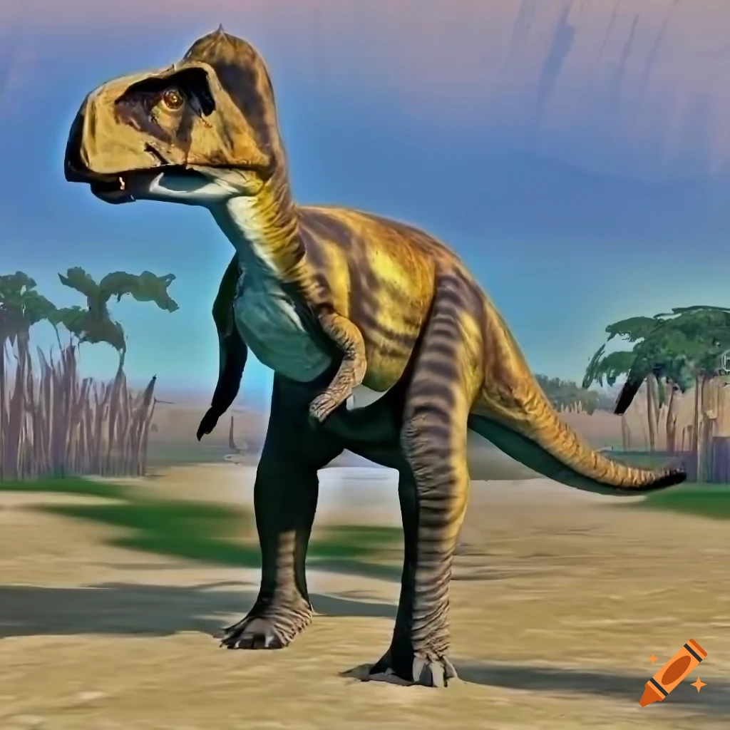 Hadrosaurus dinosaur in warm morning light with intricate piglet-like ...