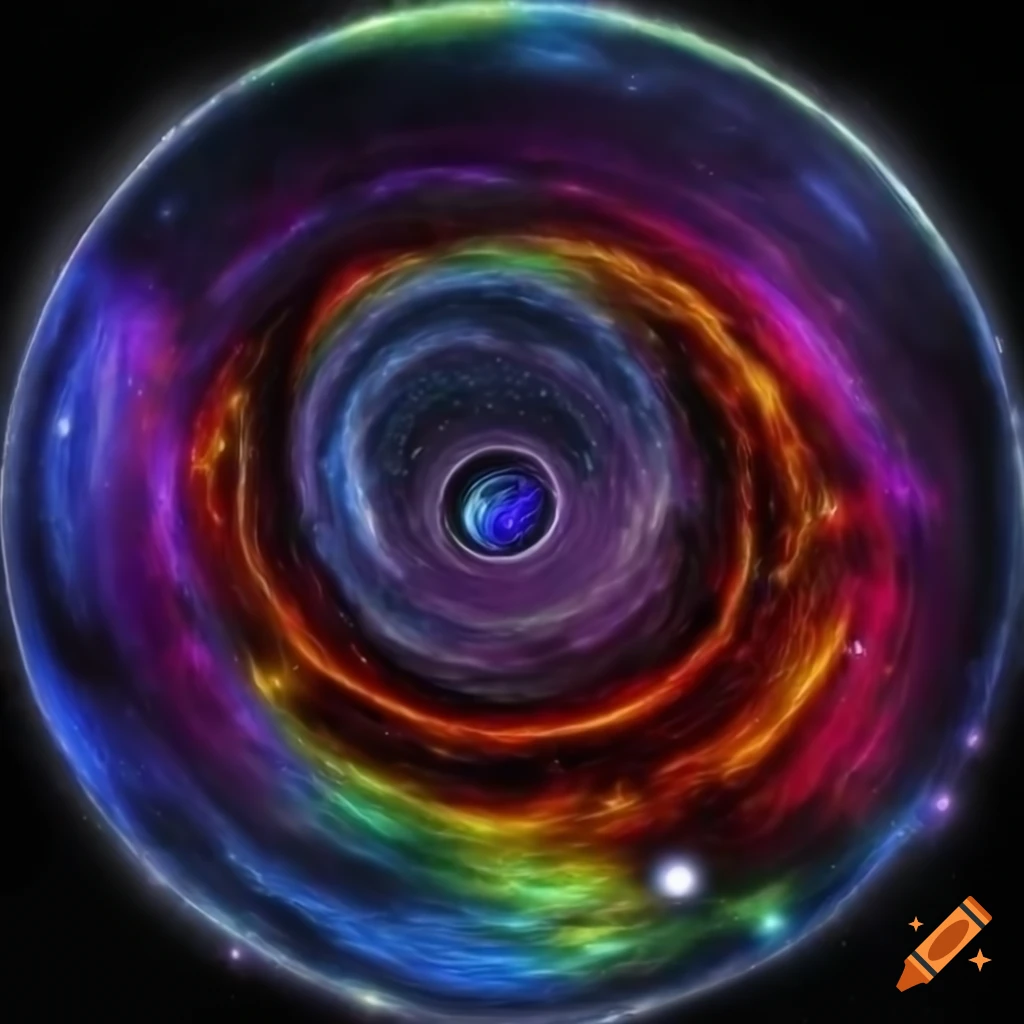 Cosmic realm with mesmerizing black hole and shimmering stars on Craiyon