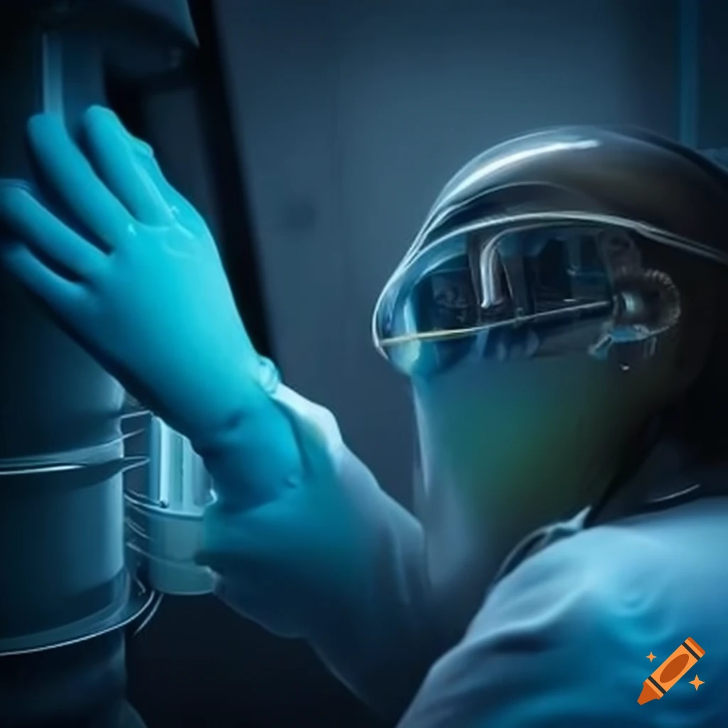 Biomedical engineer working in a hospital on Craiyon