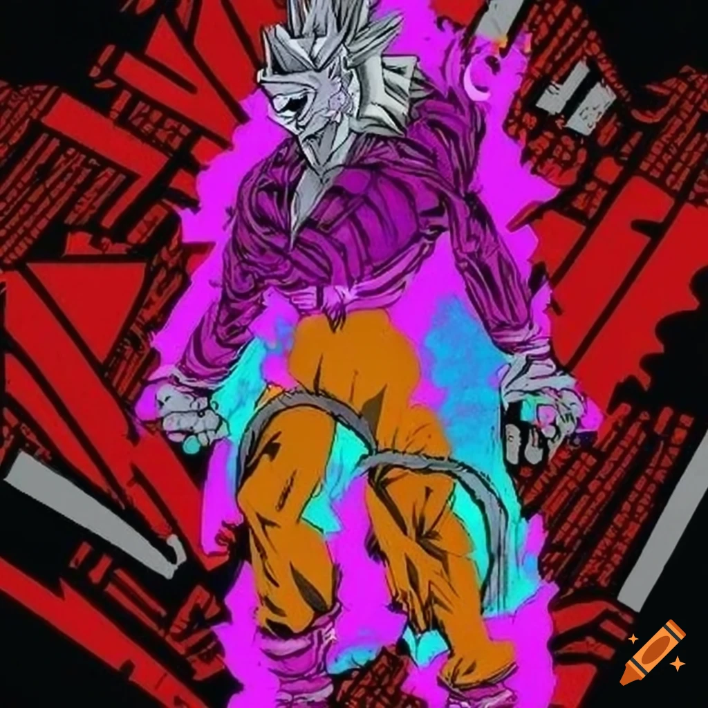 Super saiyan baboon in cyberpunk style inspired by stanley mouse on Craiyon