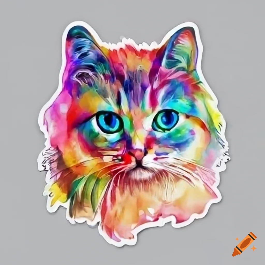 Cat sticker on Craiyon