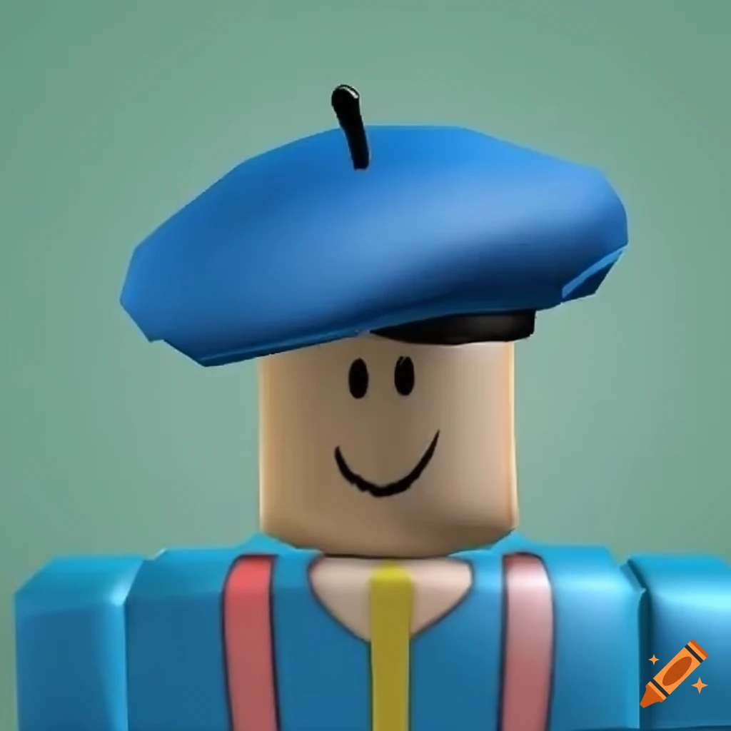 Roblox character with blue beret on Craiyon