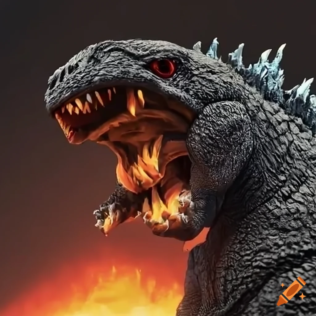 Godzilla enjoying a sandwich on Craiyon