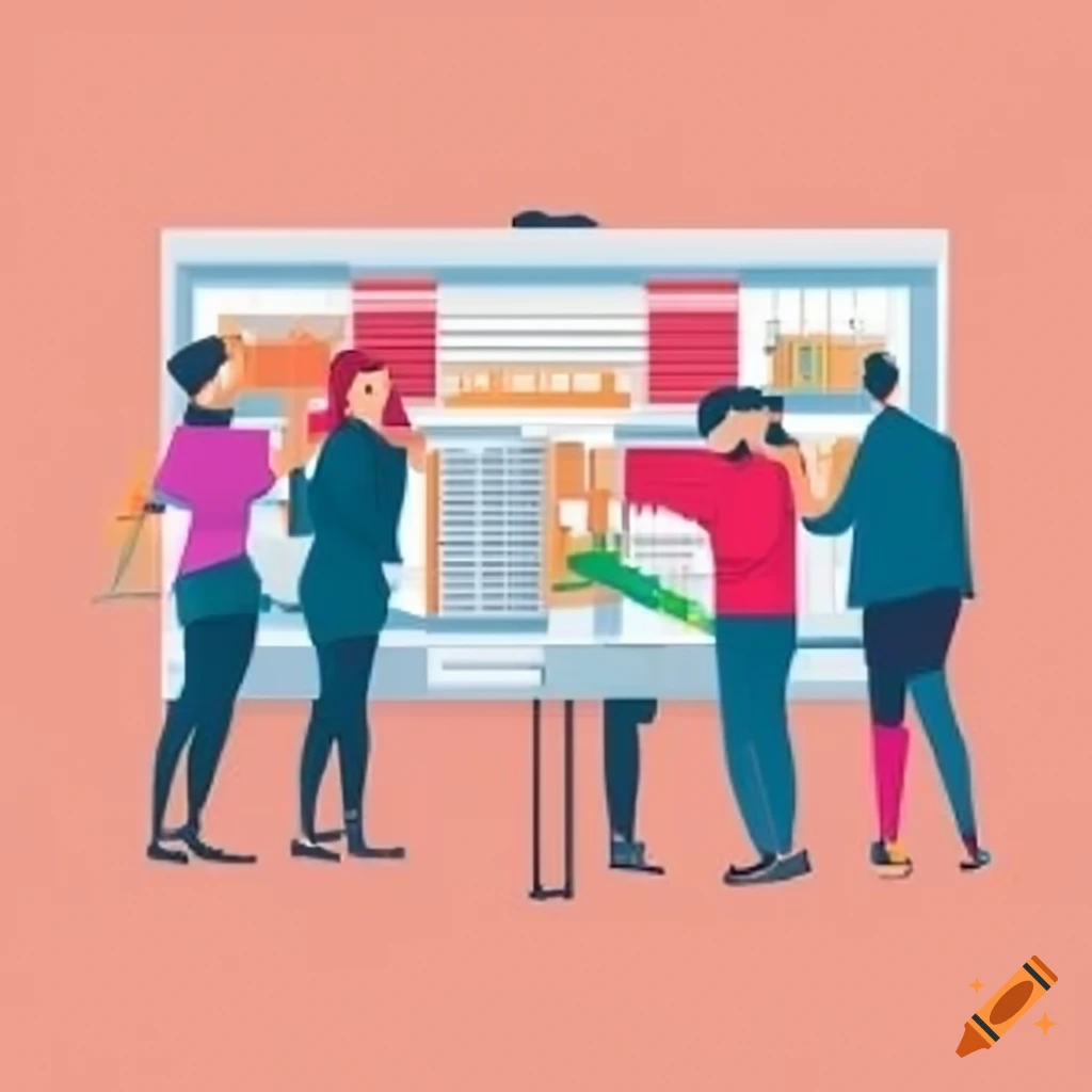 Colleagues collaborating on a business project with software panel and ...