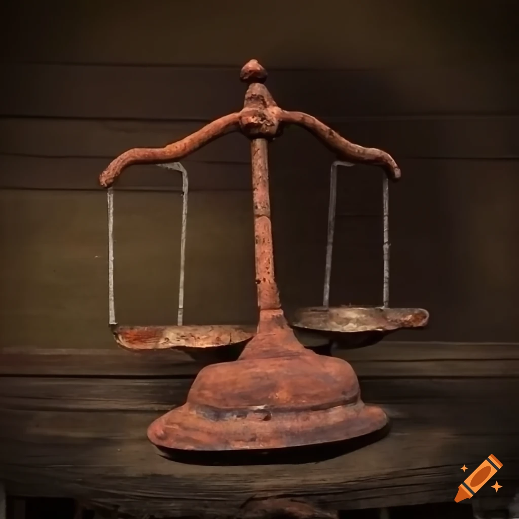 Vintage rusted balance scale on Craiyon