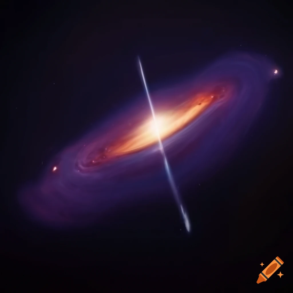 Deep space with swirling vibrant galaxy and captivating black hole on Craiyon