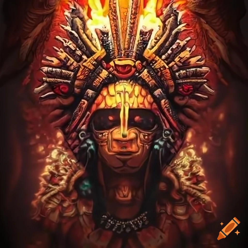 Gaming logo of camaxtli, the ancient aztec god of hunting on Craiyon