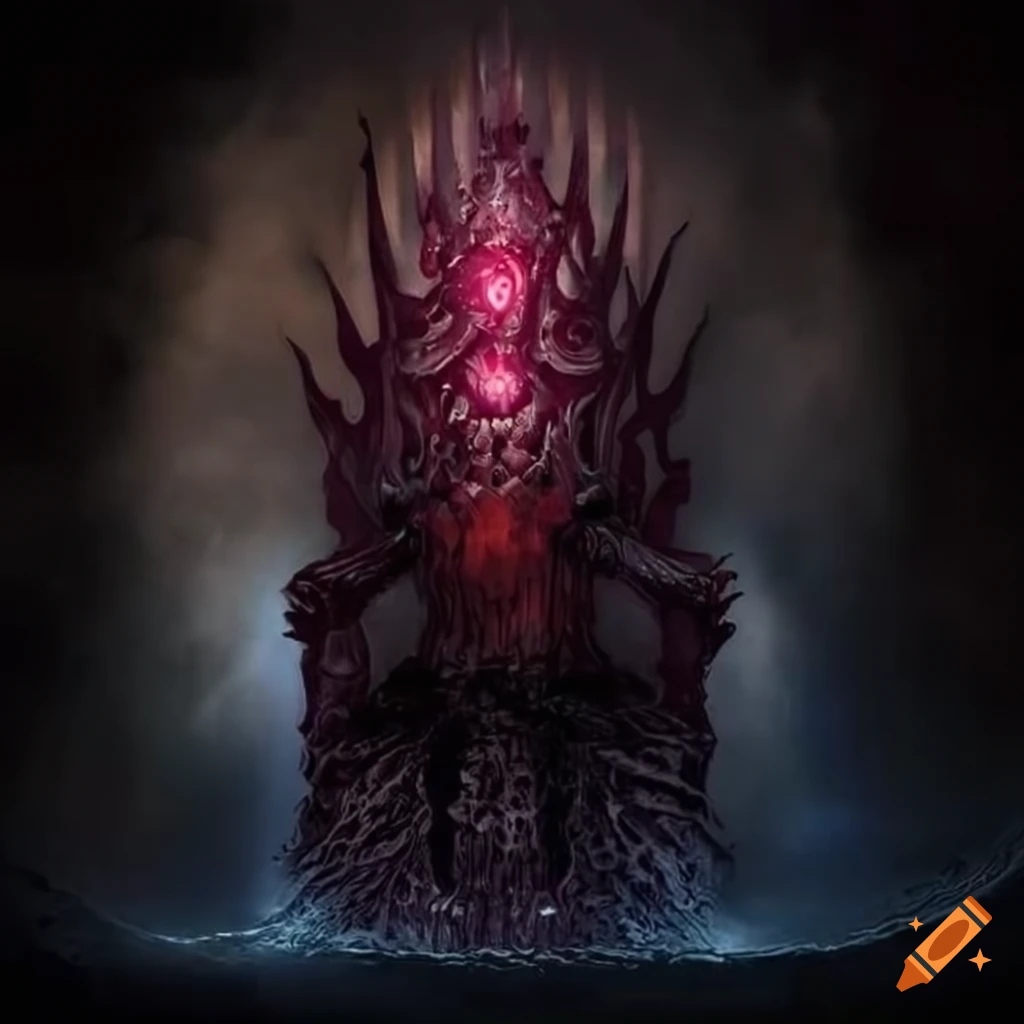 Large body vessel in the shape of a king's blood throne under the moon ...