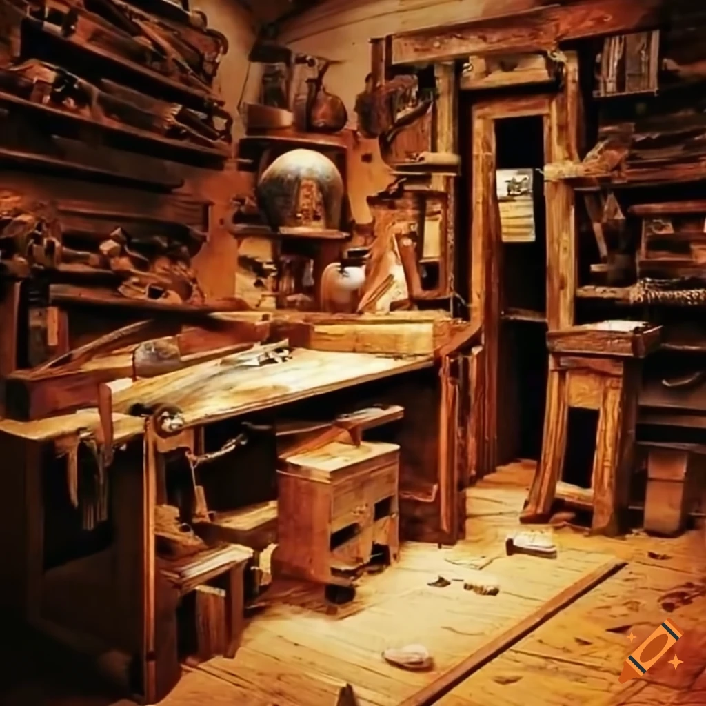 Old woodworking shop on Craiyon