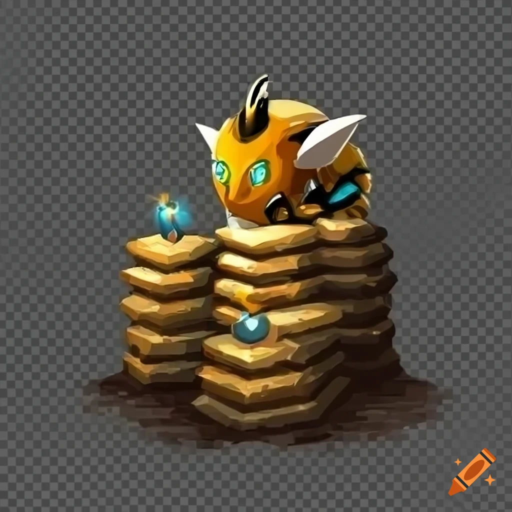 Medieval-style bee hive icon with transparent background for fantasy ...