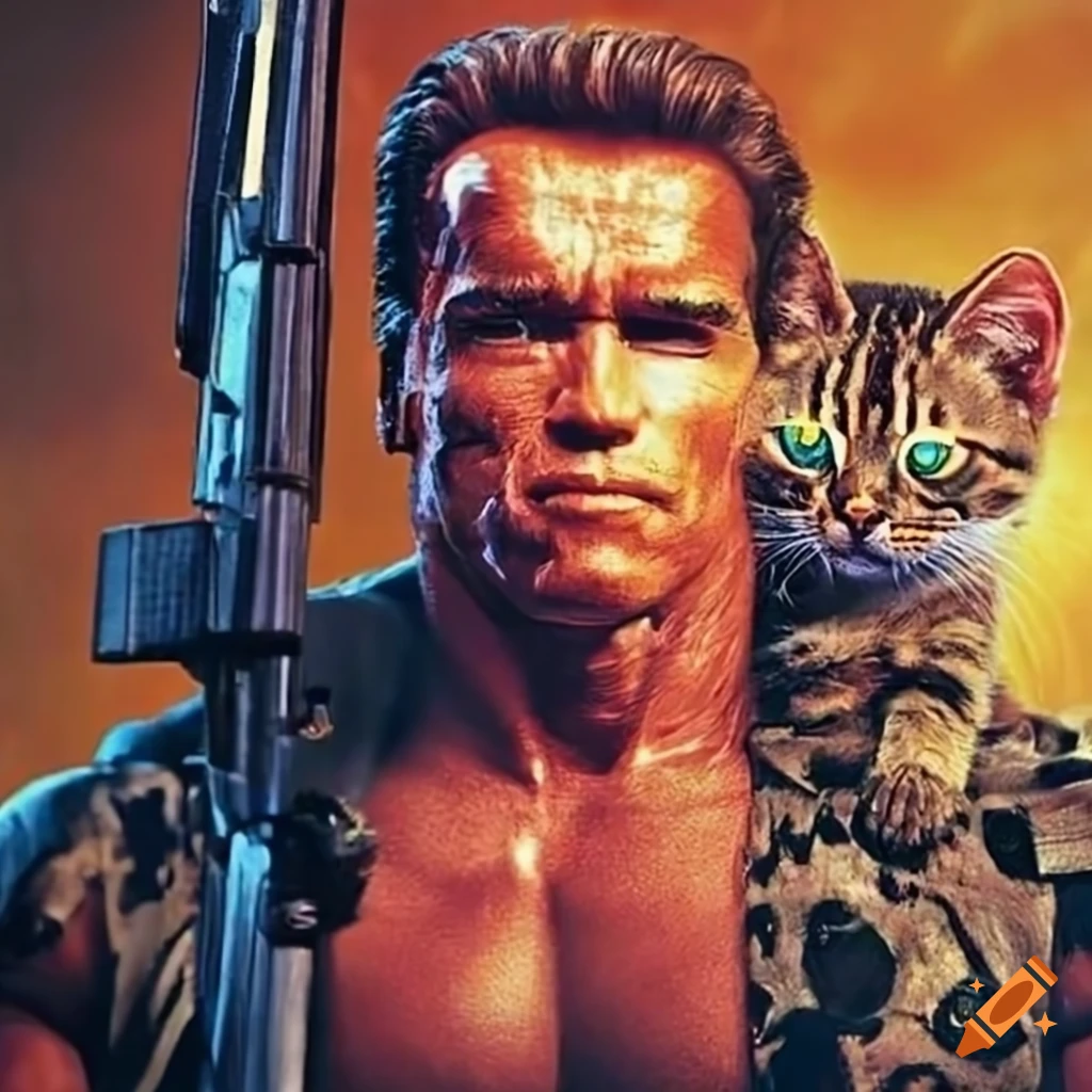Arnold schwarzenegger terminator kitten on Craiyon