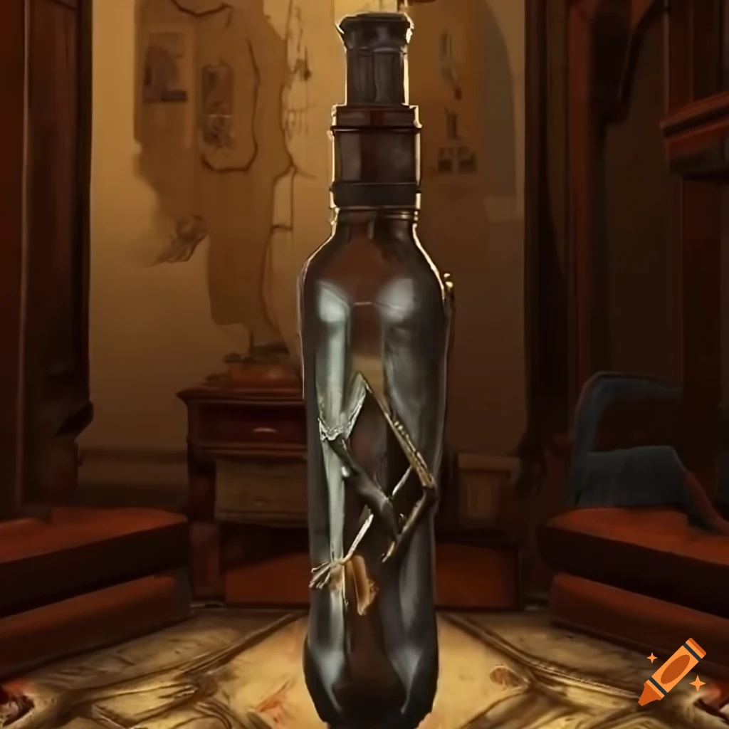 Bottle of healing elixir in Dishonored 2 style on Craiyon