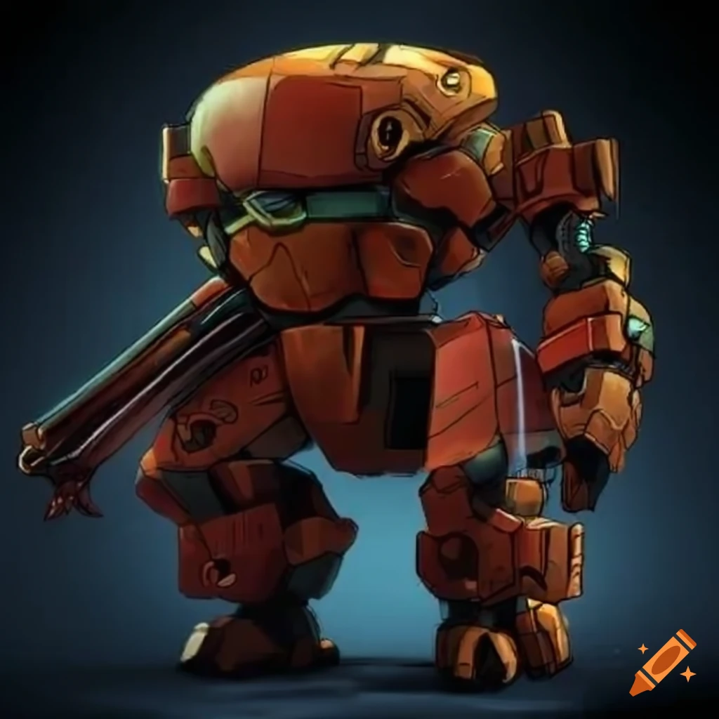 Graphic novel detective in a cel-shaded mech setting on Craiyon