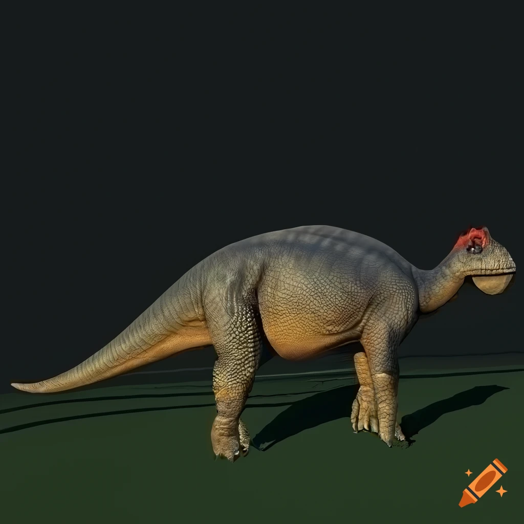 Hadrosaurus dinosaur with monitor lizard color pattern and elephant ...