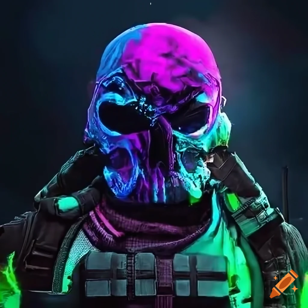 Call of duty warzone neon sign on Craiyon