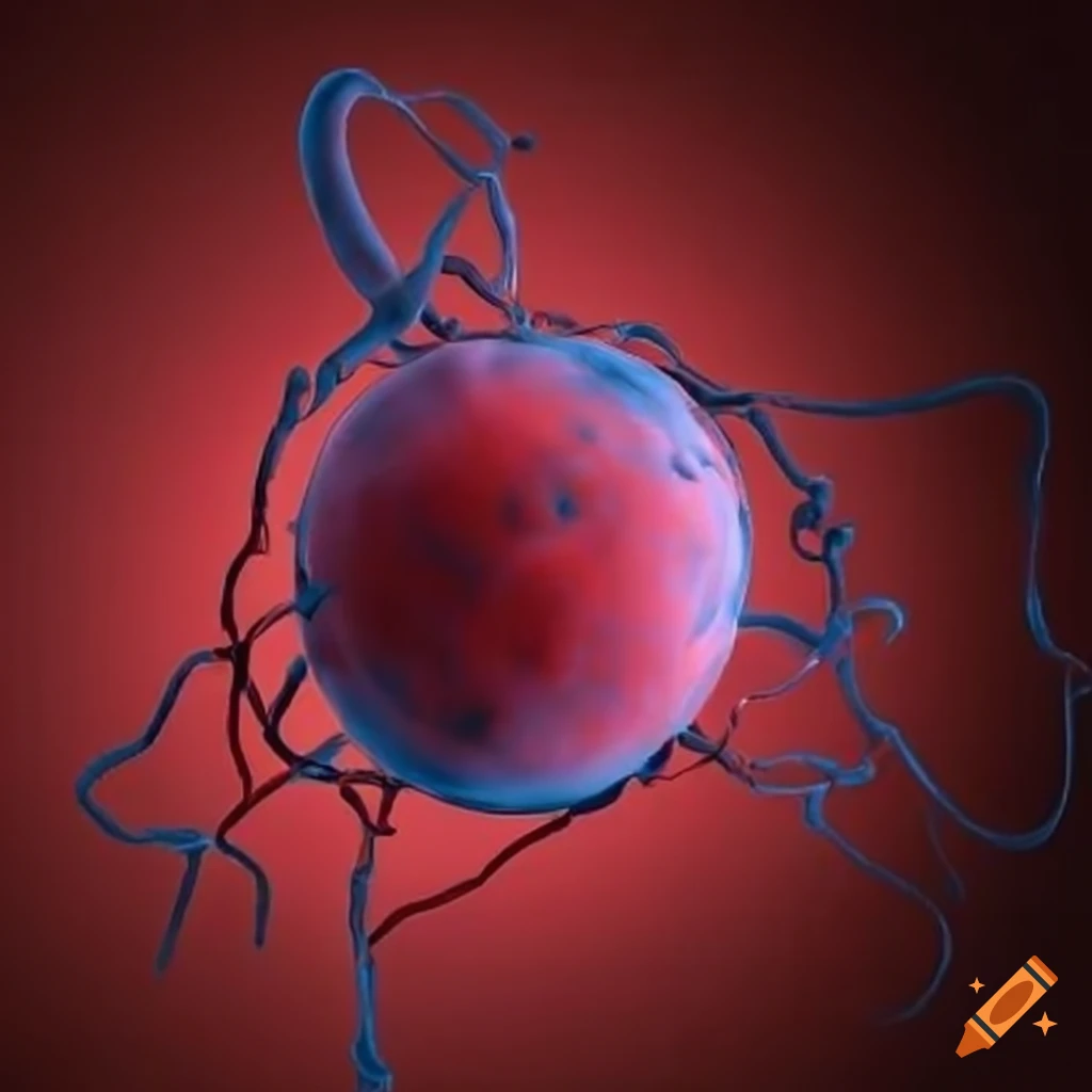 Biological parasite inside a blood vessel sphere on Craiyon
