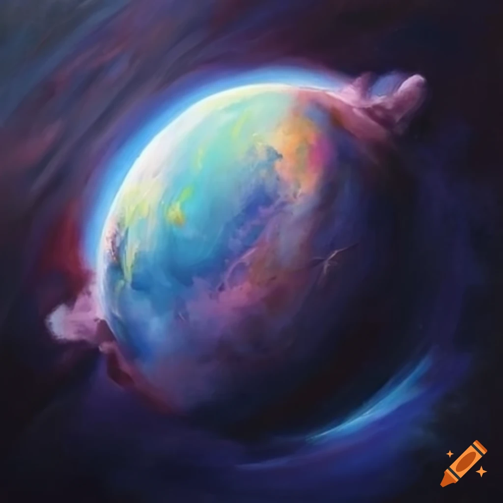 Bright planet painting on Craiyon
