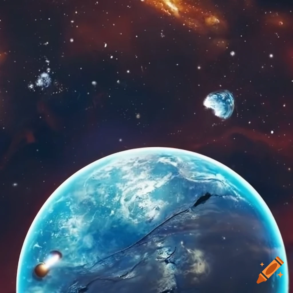 Outer space with stars and galaxies on Craiyon