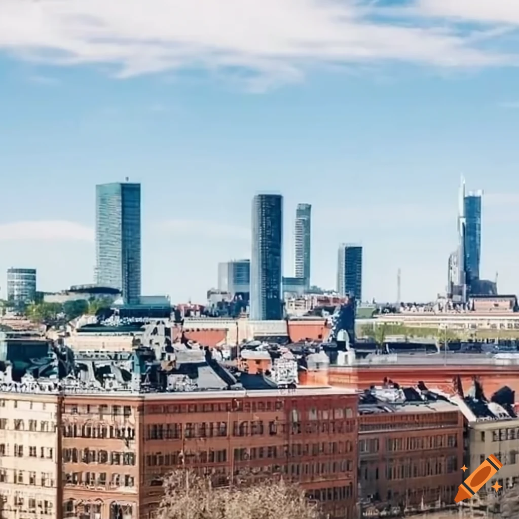 Stockholm skyline with modern skyscrapers in the background on Craiyon