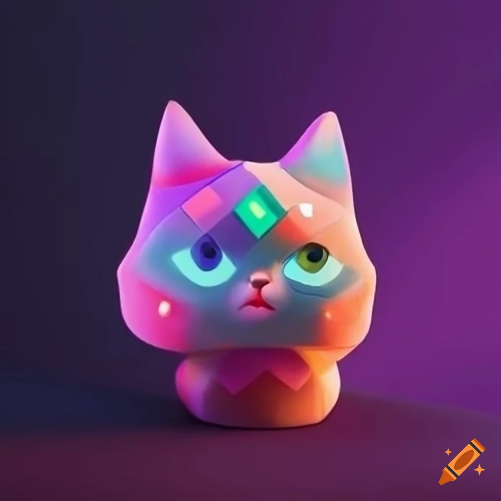 Cat-shaped gemstone on Craiyon