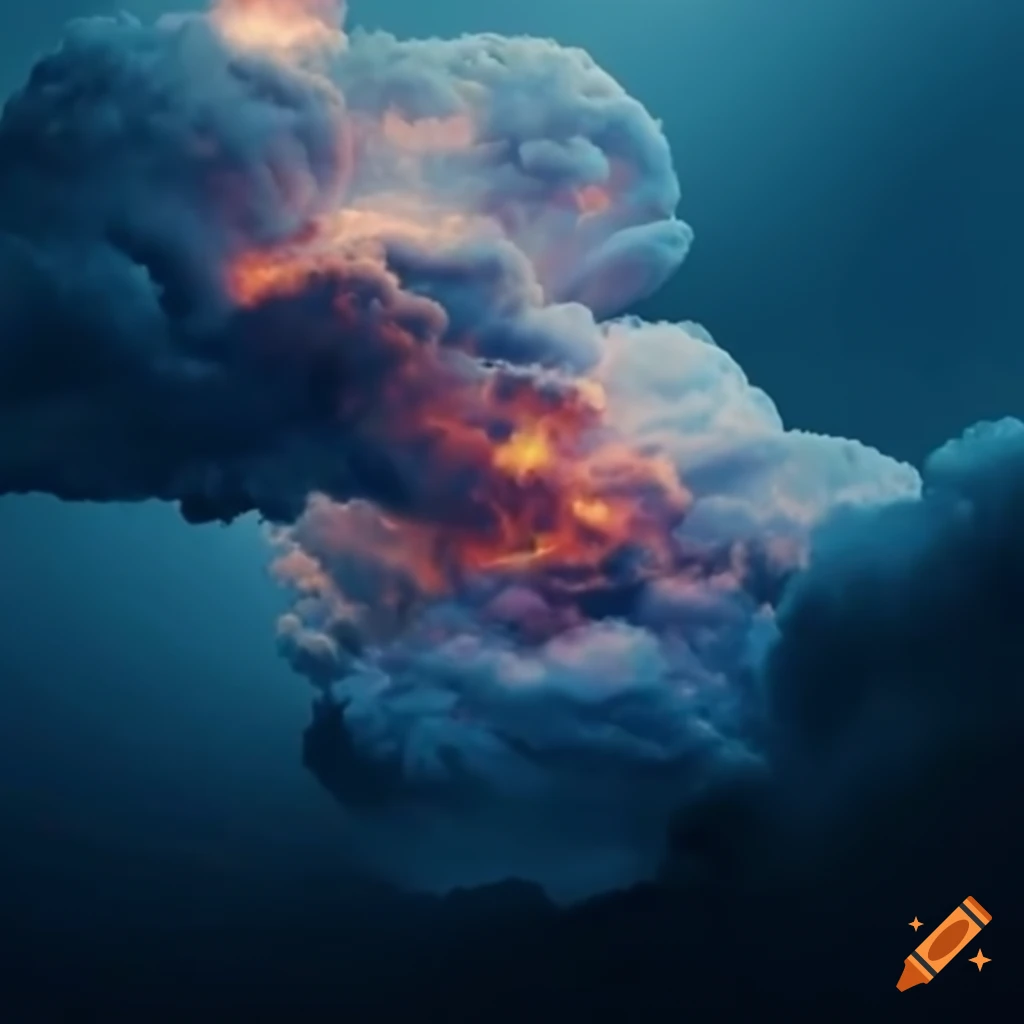 Explosion clouds on Craiyon