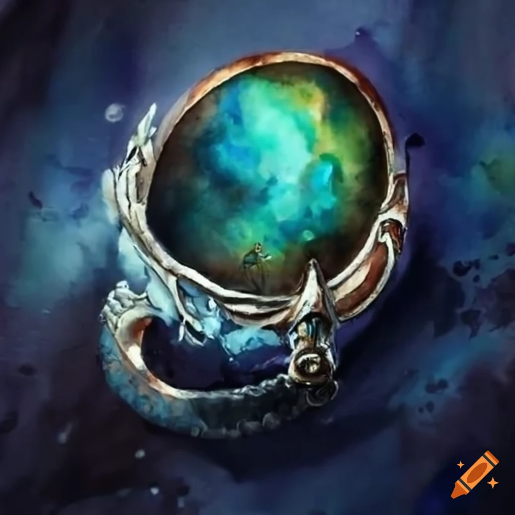 Beautiful fantasy ring with intricate design on Craiyon