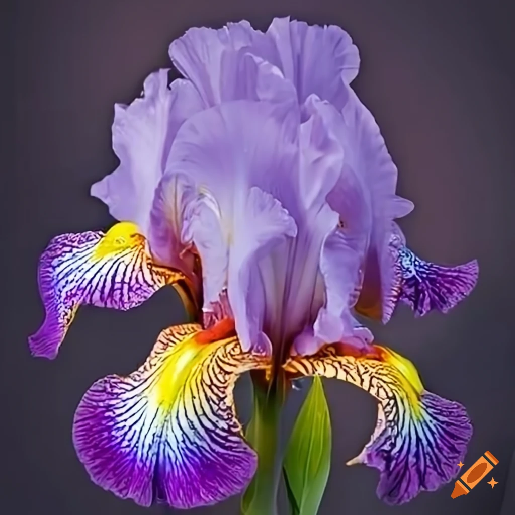 Beautiful iris flower in bloom on Craiyon