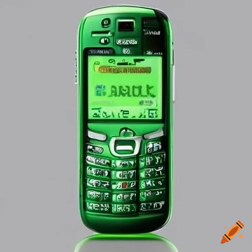 Vibrant neon green Sony Ericsson K800i mobile phone with external ...
