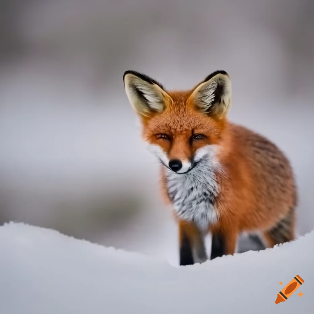 Fox in the snow on Craiyon