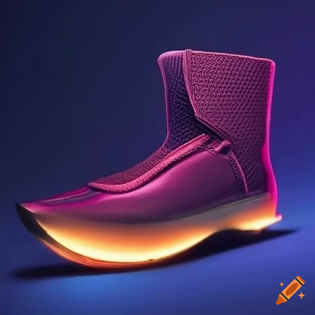 Pair of everyday shoes with increased kinetic energy on Craiyon