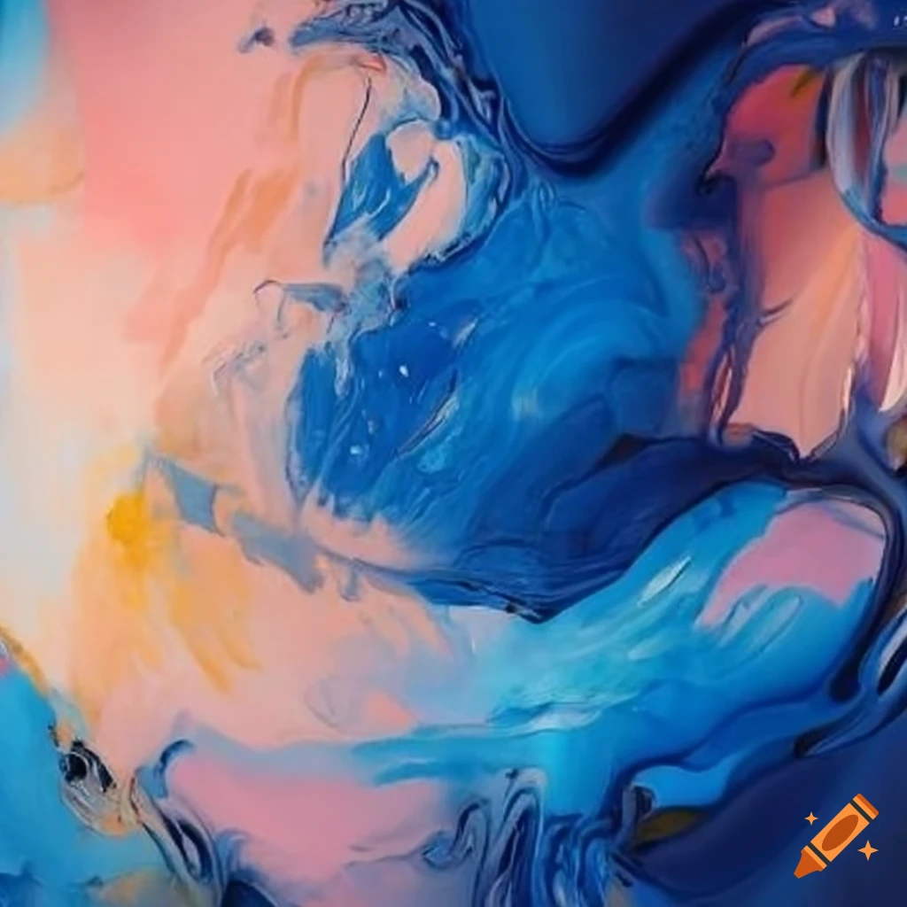 Abstract painting with various shades of blue by nowak on Craiyon