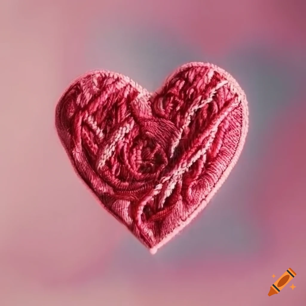 Embroidered heart design on Craiyon