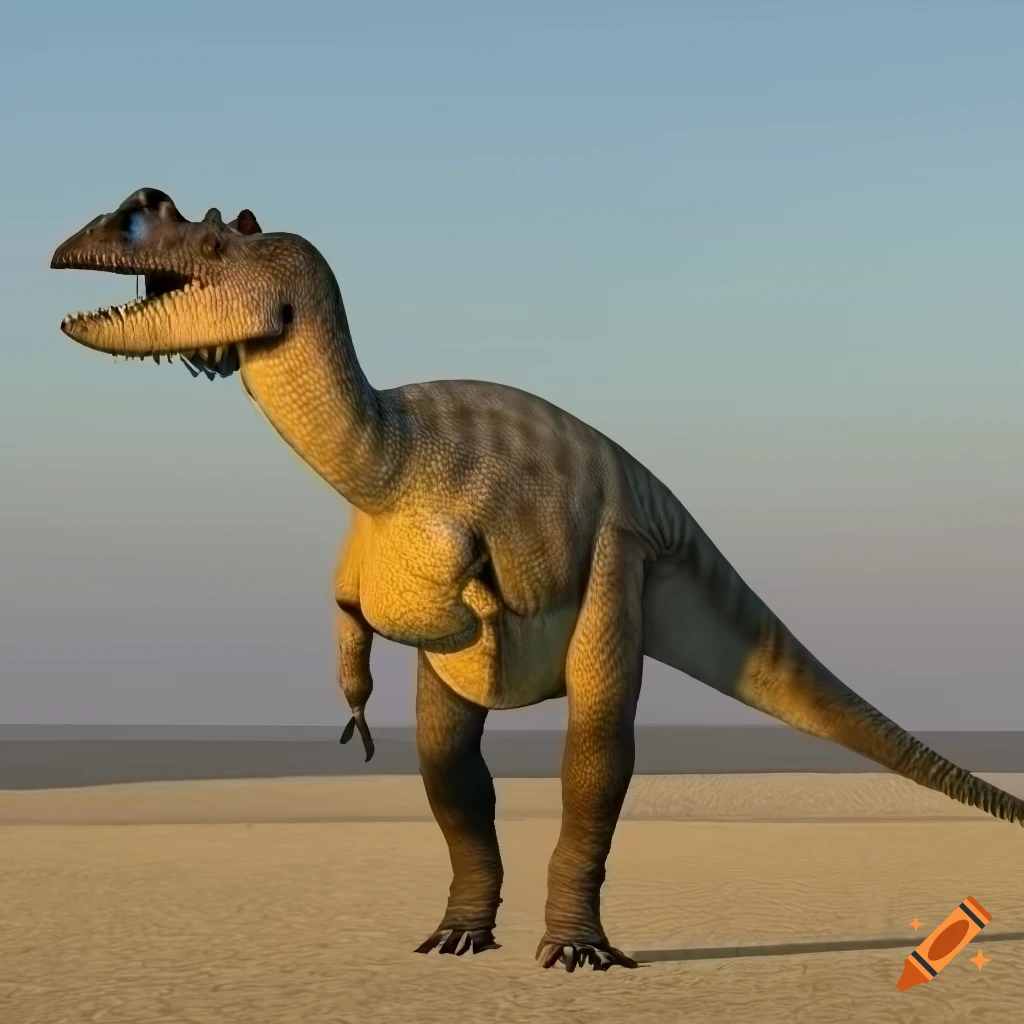 Hadrosaurus dinosaur with monitor lizard color pattern and elephant ...