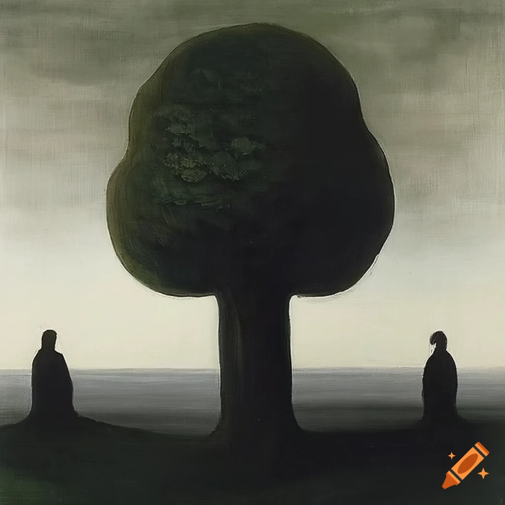 Tree with twisting branches by rene magritte on Craiyon